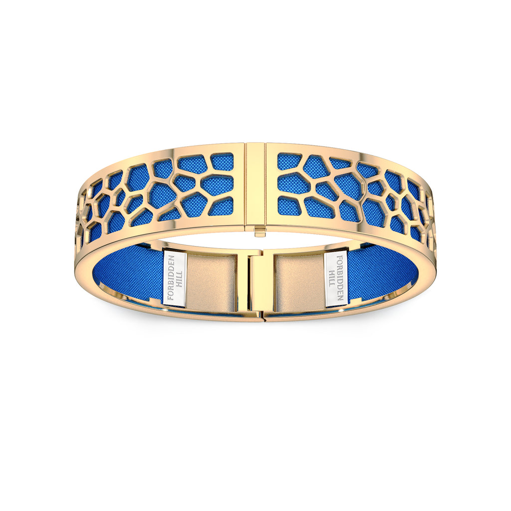 Celestial Blue Hexagon Coral - Slim Bangle - Gold – Forbidden Hill