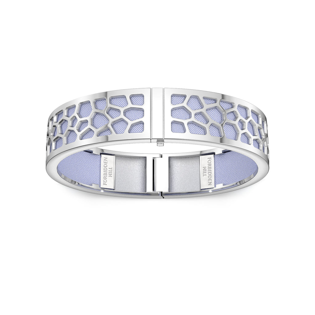 Hexagon Coral Bangle - Shophouse Mauve - Rhodium – Forbidden Hill